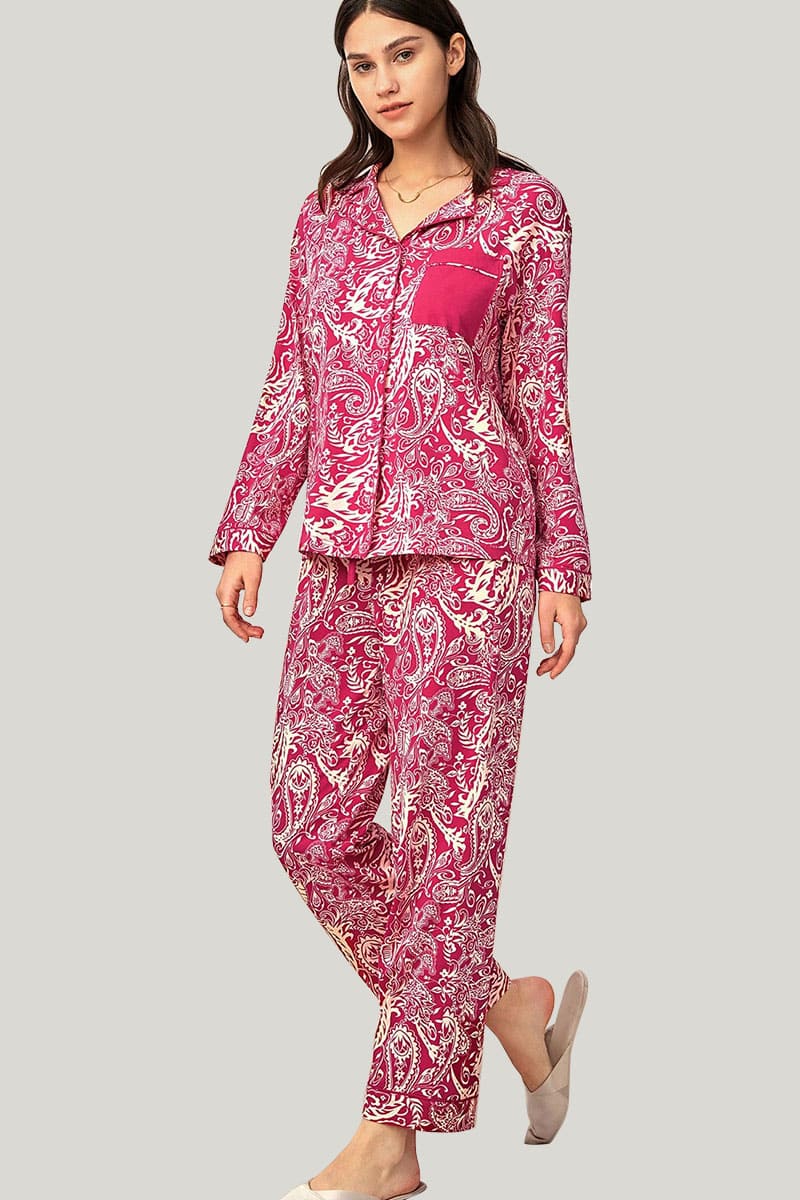 Private Label Paisley Pattern Pajama Set – Grace