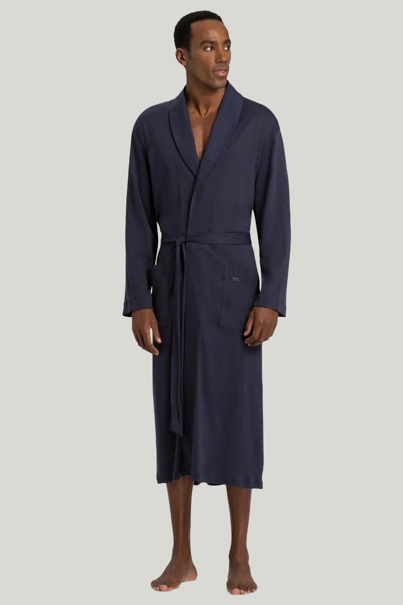 Bamboo Fiber Men'S Robe With Pockets And Shawl Collar – Grace